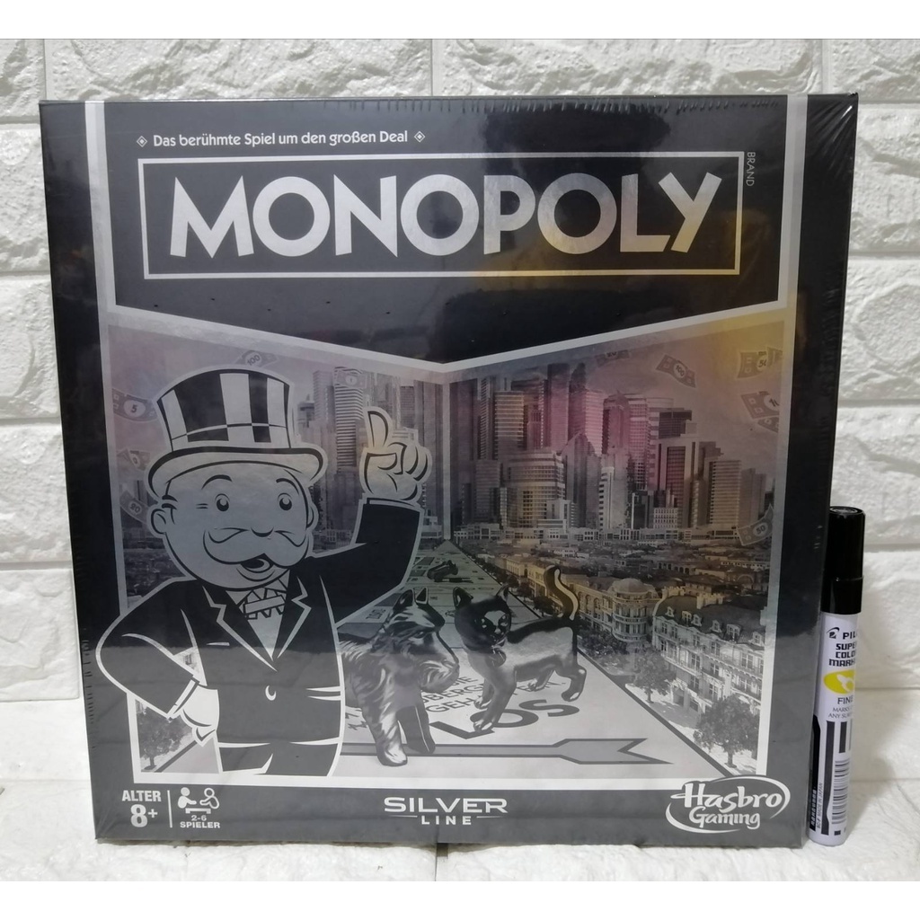 Hasbro Game Monopoly Silver Line Board Game Europe Version Card Game ...