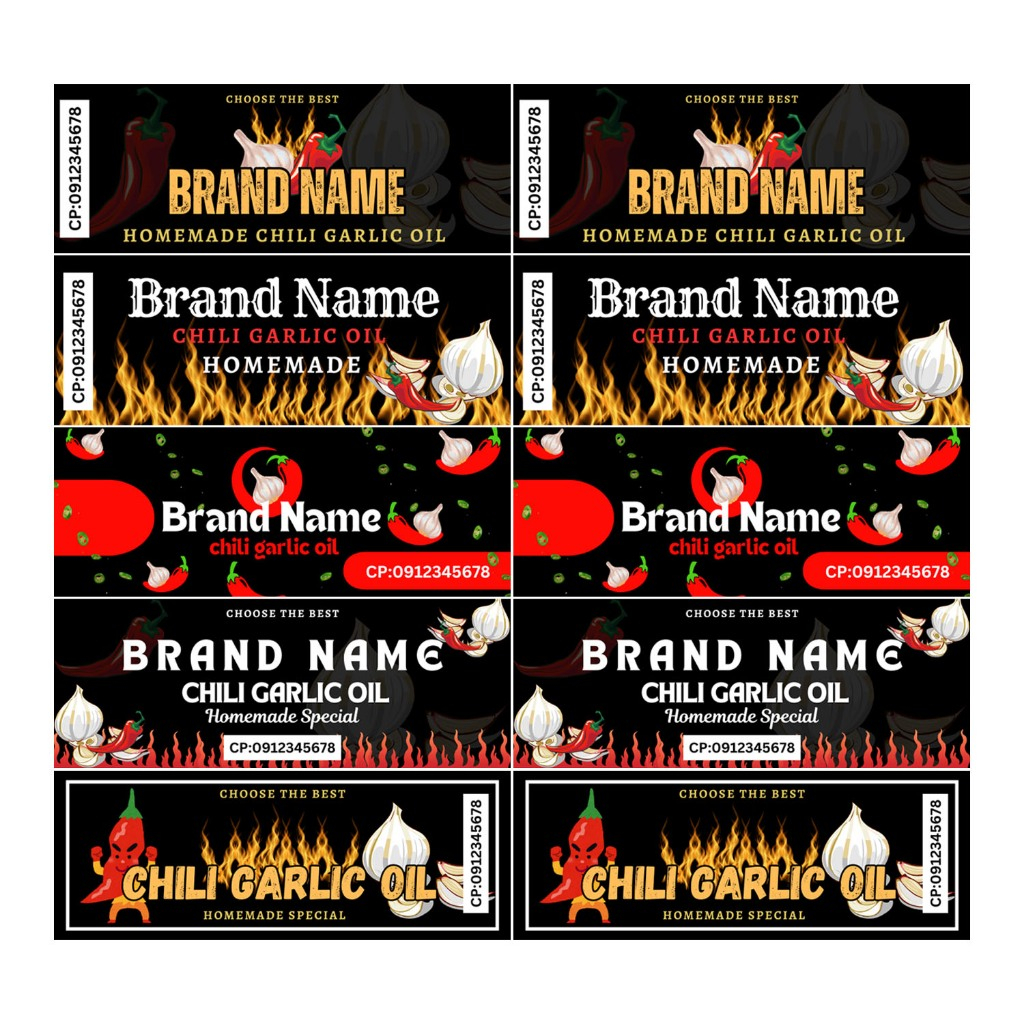 READY TO USE STICKER LABEL FOR CHILI GARLIC OIL PRODUCTS (15pcs ...