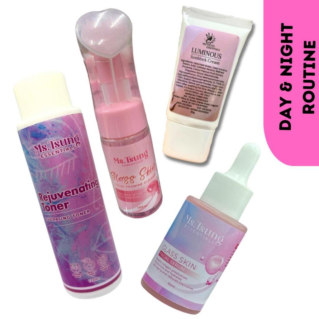 Ms. Tsung Essentials Day & Night Skin Care Routine Glass Skin Foam Wash | Serum | toner ...