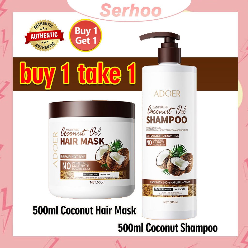 Coconut Oil Shampoo Anti-Dandruff Repair Damage Hair Dry Hair Care Control Oil Shampoo 500ml ...