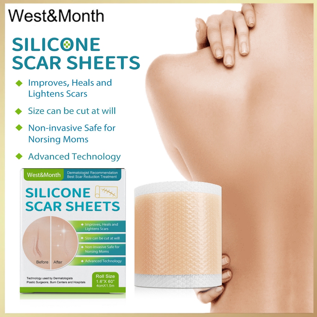 West&Month Silicone Scar Patch 1pcs（4*1.5m）Remove Acne Burn Treatment ...