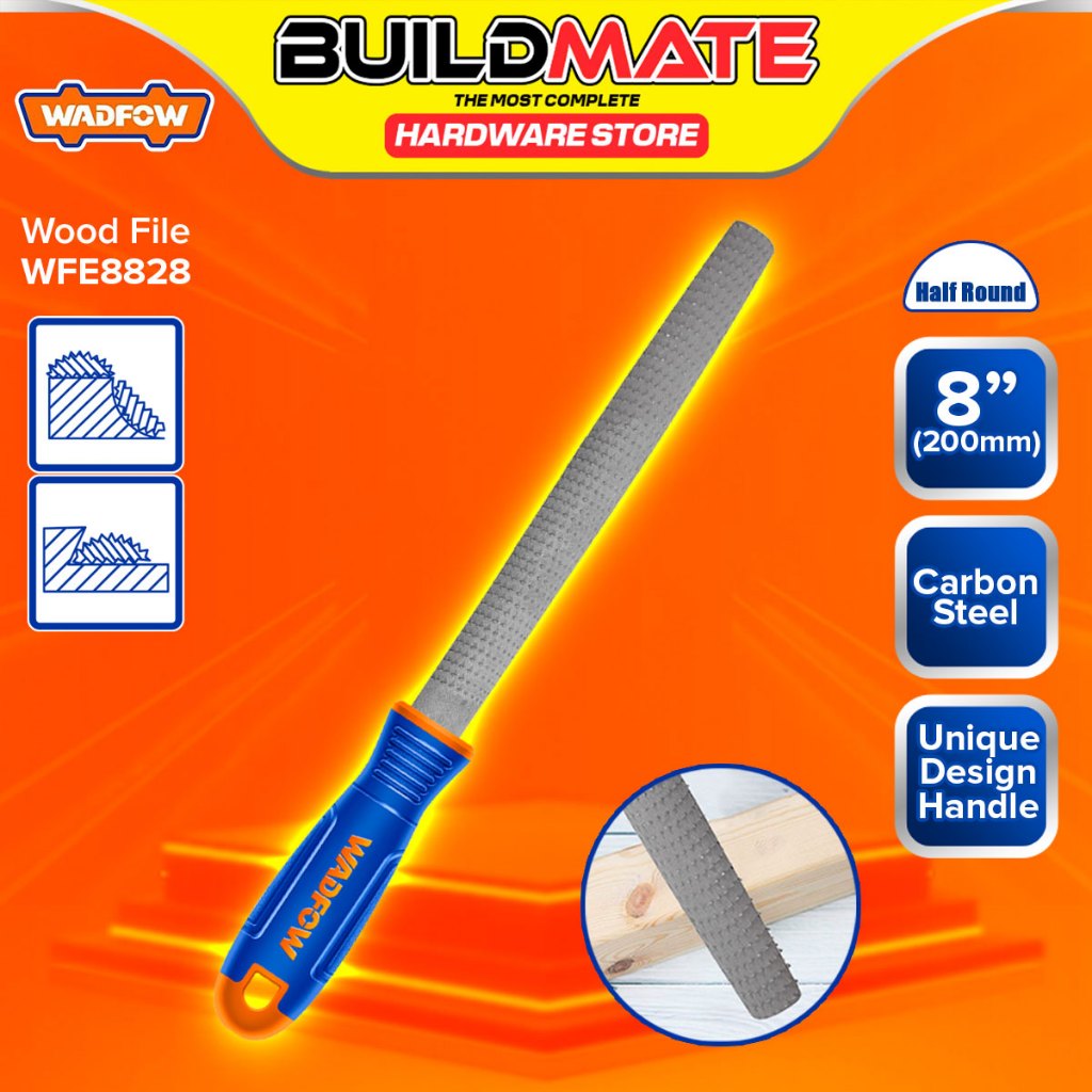 BUILDMATE Wadfow 8" Inch Wood File Round / Flat / Half-Round ...