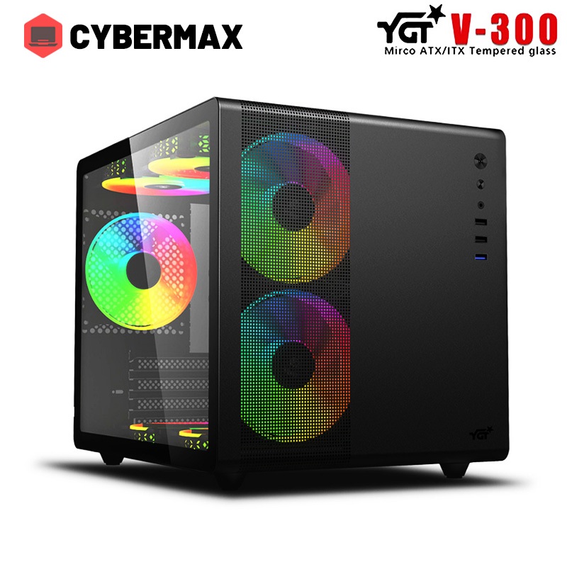 YGT V300 Black PC Case Gaming Micro ATX Case Desktop Computer Case With ...