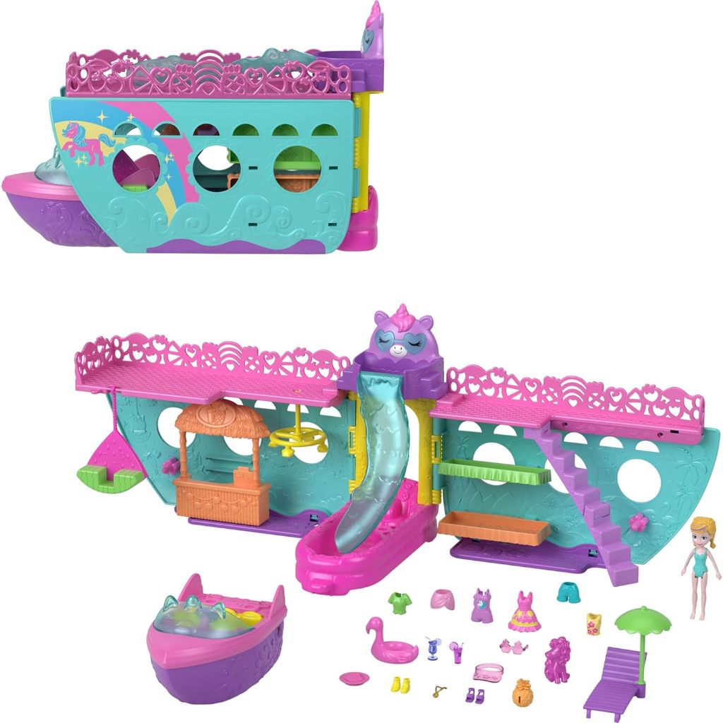 Original Polly Pocket Portable Boat Playset with Color Change, Unicorn ...