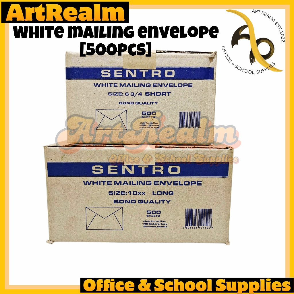 Sentro White Mailing Envelope 500pcs - Short & Long | Shopee Philippines