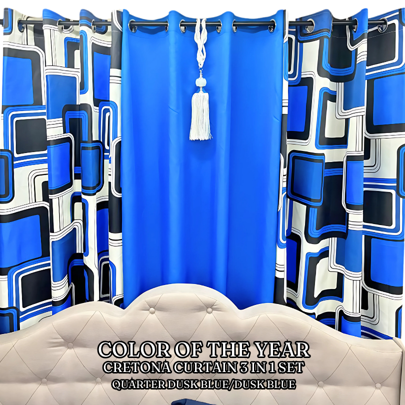 3in1 Color of the Year 2025 Future Dusk Blue Curtains Sold per Set ...