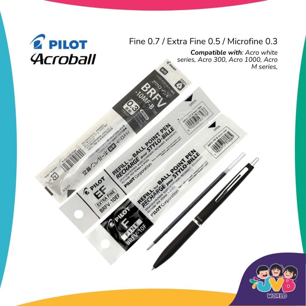 Pilot Acroball White Series, Acro 300, Acro 1000 Refill Fine 0.7, EF 0. ...