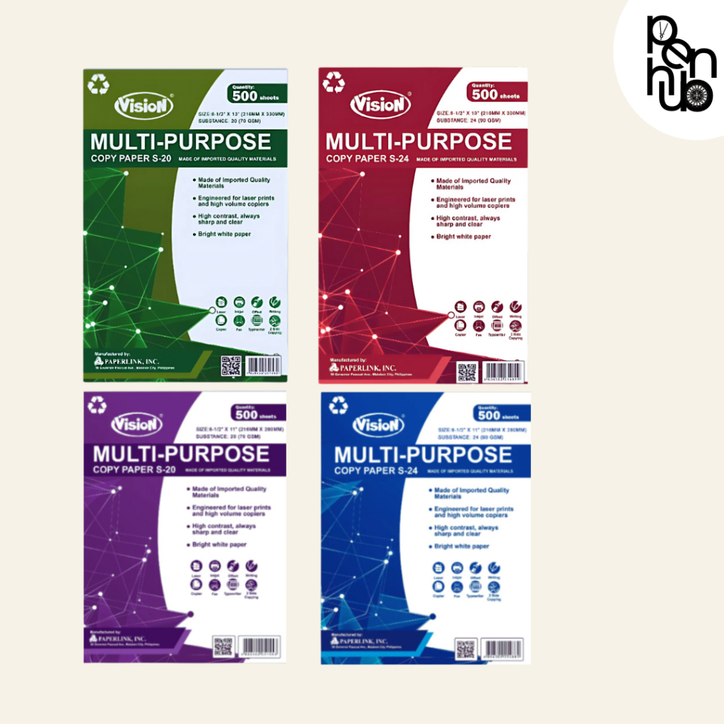 VISION Multi-purpose Copy Paper / A4 / Short / Legal / Sub 20 / Sub 24 / 70gsm / 90gsm - Penhub ...