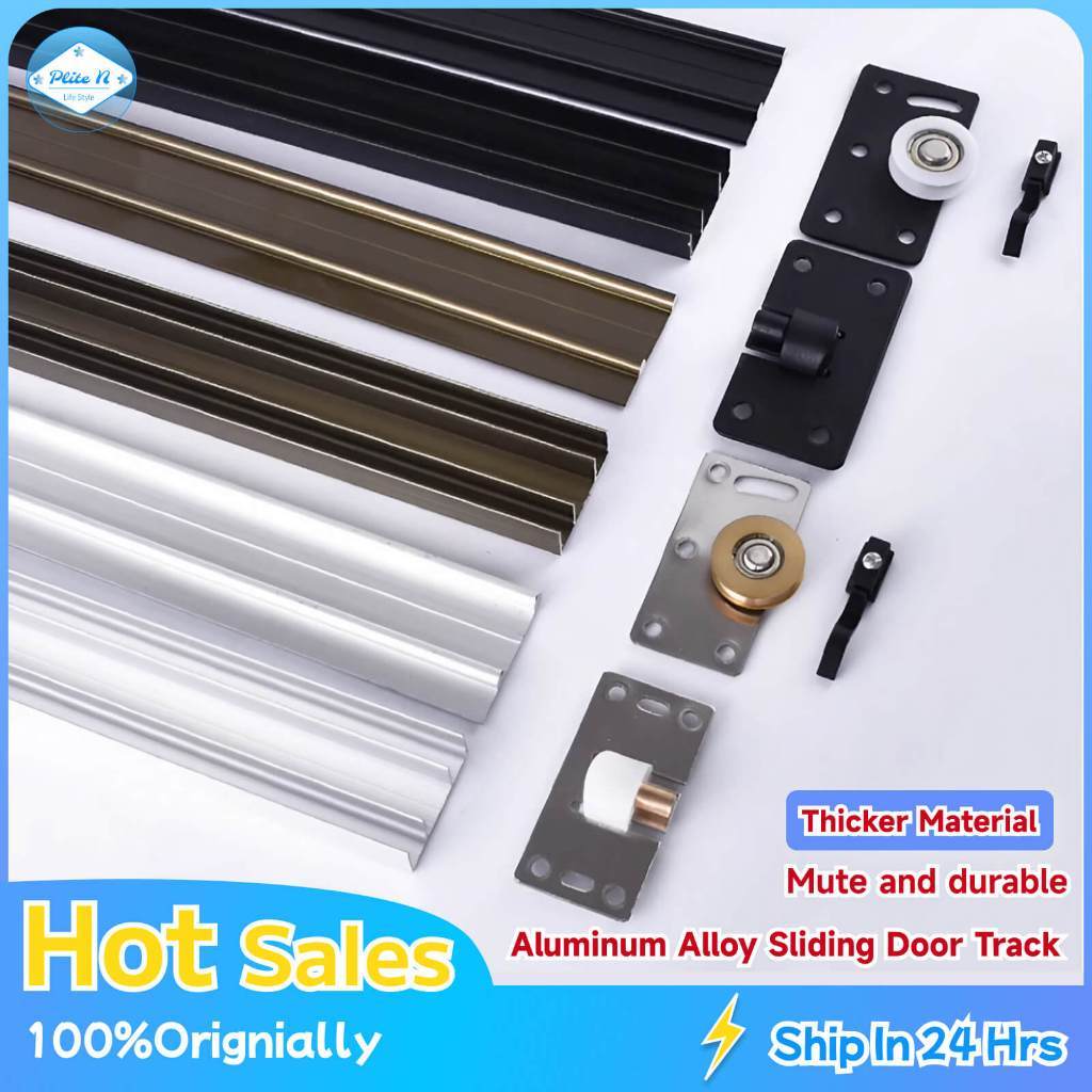 A Pair Sliding Door Roller Set 1 Meter Wardrobe Sliding Door Track Rail ...