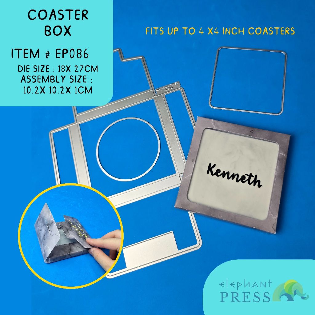 (READY STOCK) *EP086* COASTER BOX CARBON STEEL METAL DIE CUT ELEPHANT ...