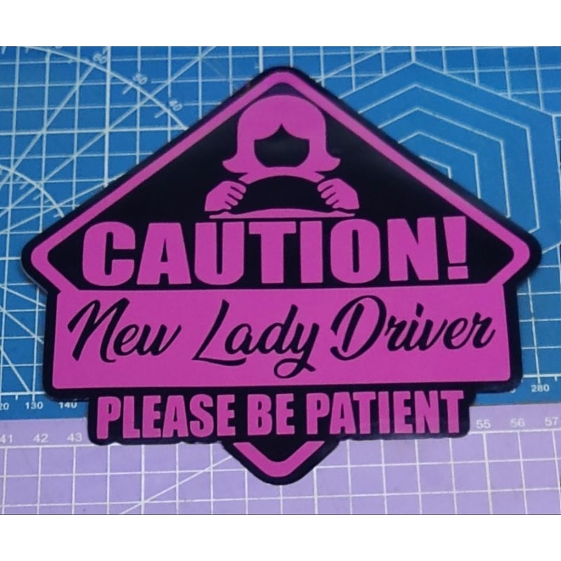 New Lady Driver Sticker Waterproof (cut out vinyl sticker) | Shopee ...
