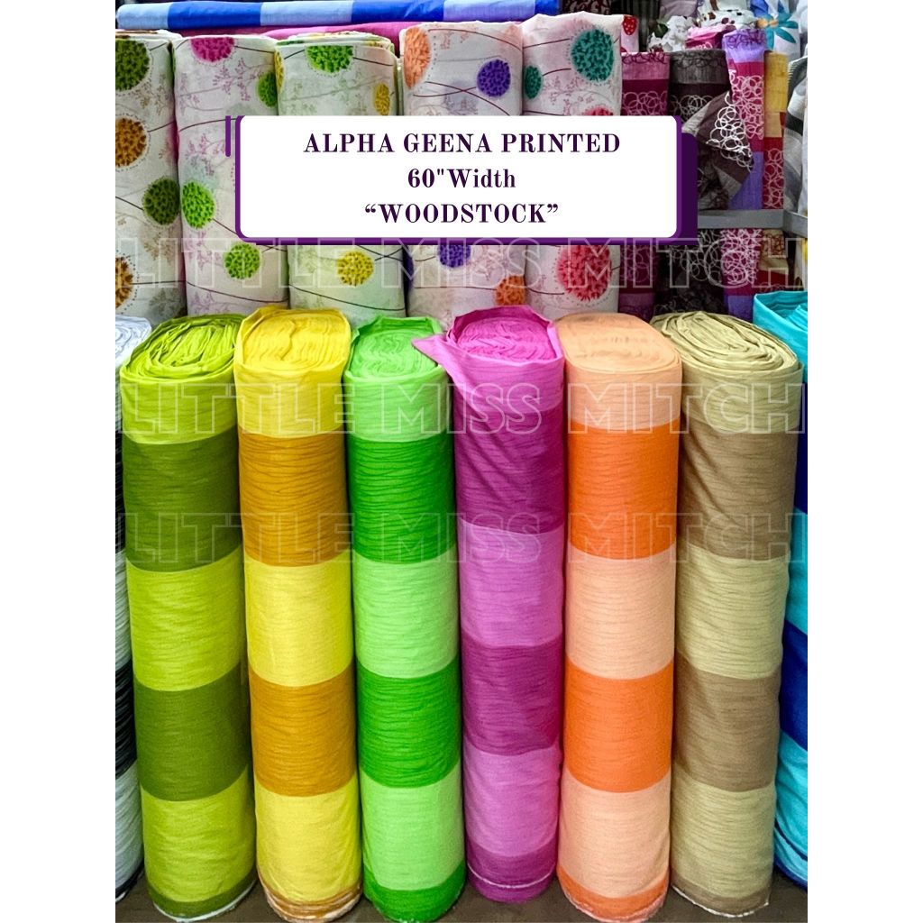 Little Miss Mitch Gina cloth 60" Printed Pongee Gina WOODSTOCK Stripe ...