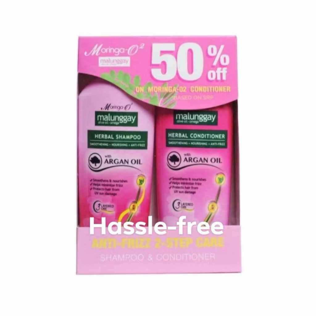 MORINGA-O2 HERBAL SHAMPOO WITH ARGAN OIL (2X200ML) MADE IN PHILIPPINES ...