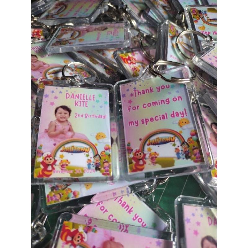 Jollibee Jollitown Acrylic Keychains Souvenirs for christening birthday ...