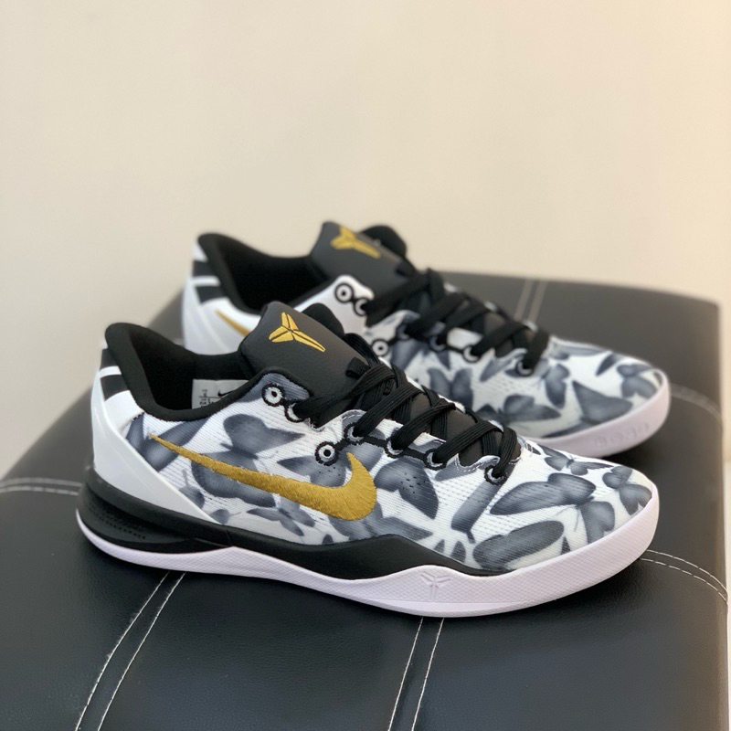 Basketball Shoes Kobe 8 white gold for women and kids | Shopee Philippines