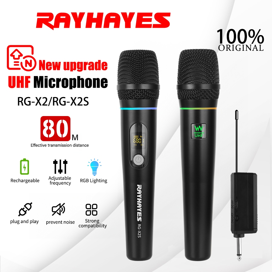 RAYHAYES RG-X2S Wireless Microphone Outdoor Indoor Microphone Live ...