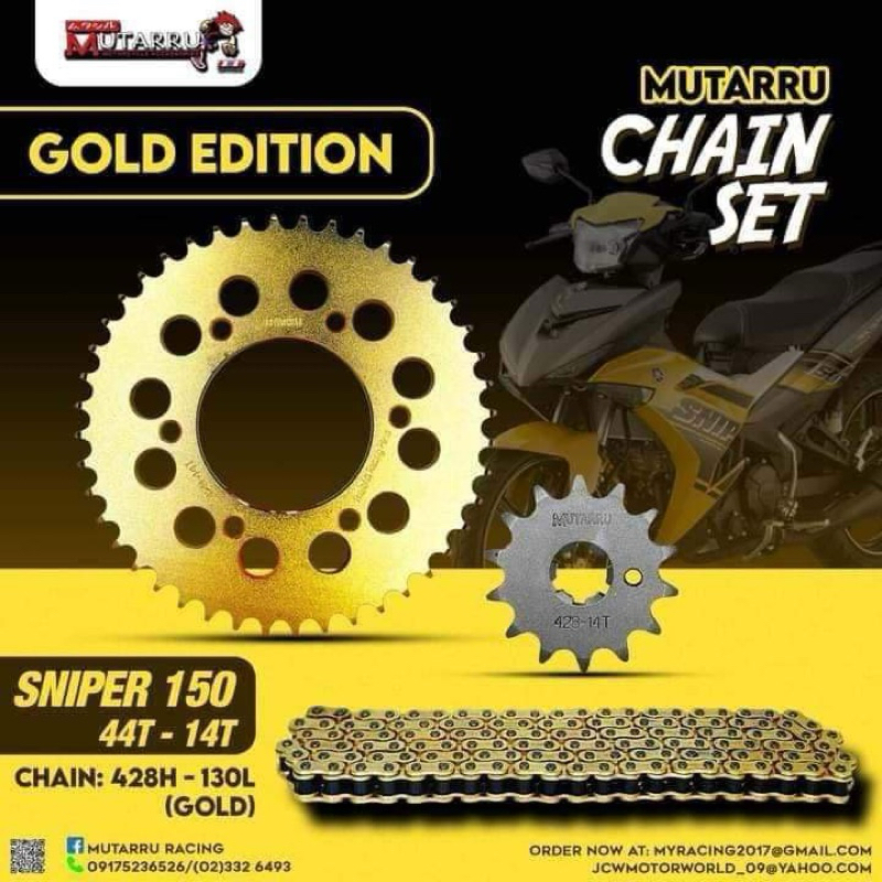 MUTARRU CHAIN SET SNIPER 155/150 GOLD/SILVER/BLACK | Shopee Philippines