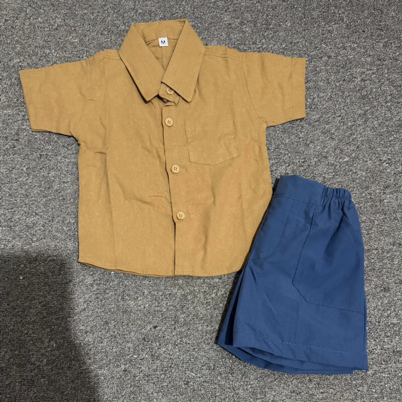 Twinning Button Down Polo Shirt with Short for 1 to 5 years old ...