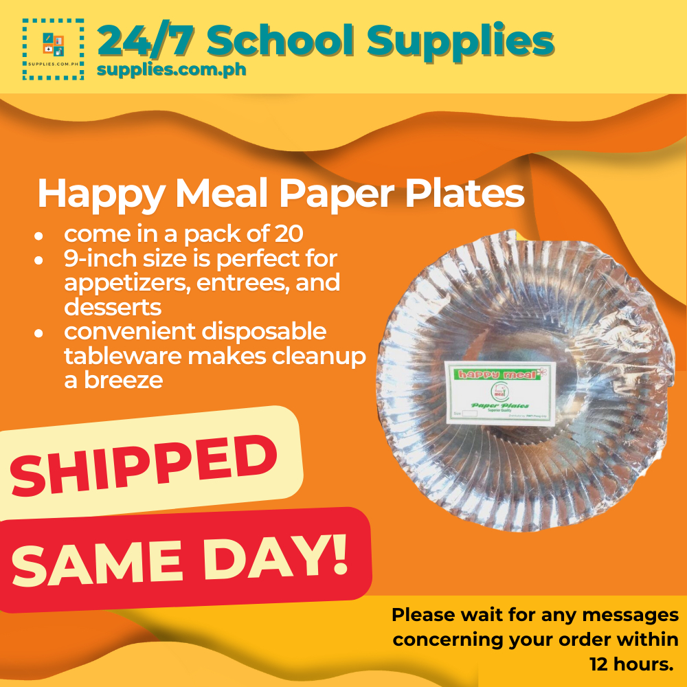 Happy Meal Paper Plate 9 Inches - 20 Pcs. | Shopee Philippines