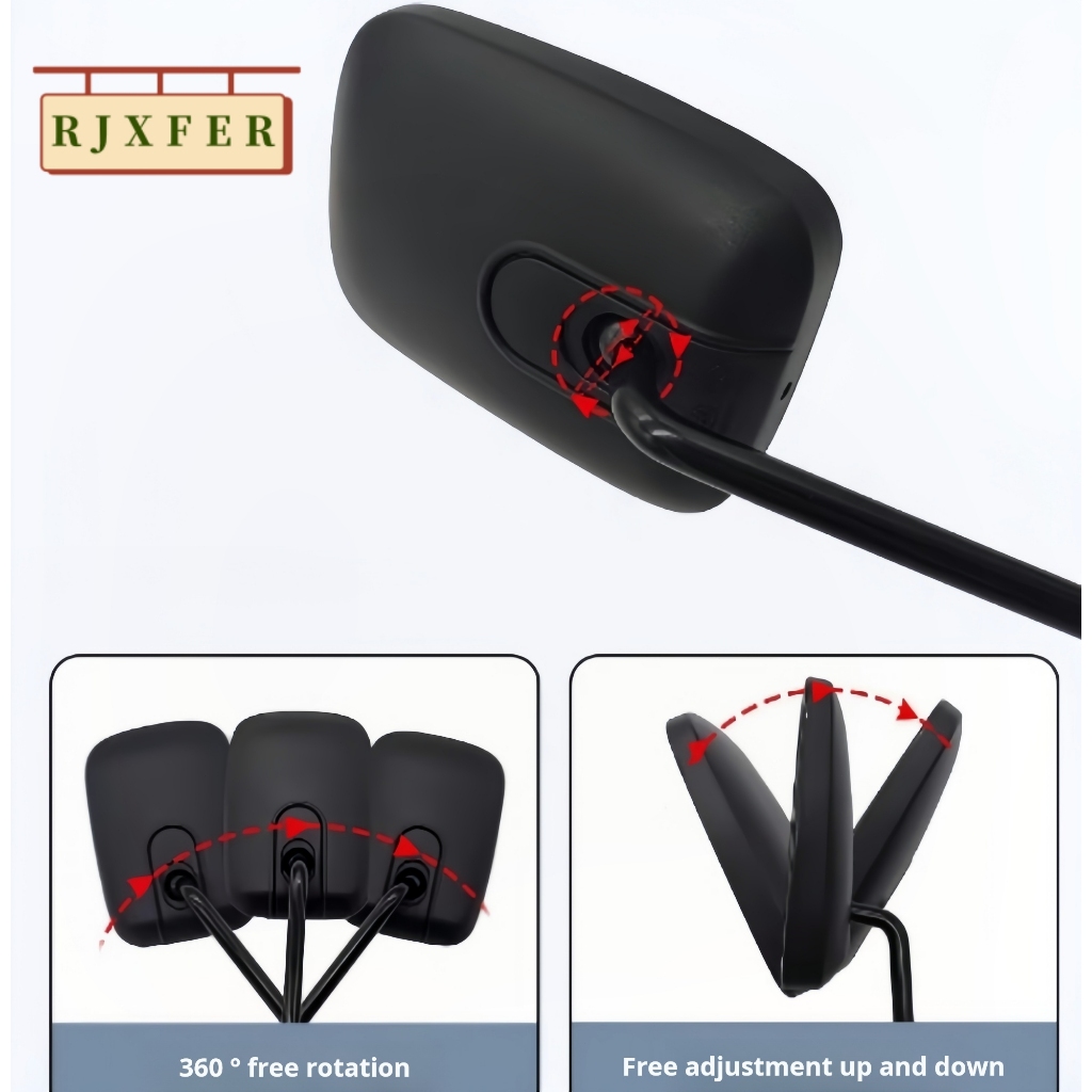 RJXFER Motorcycle Rearview Mirror With 360 ° Adjustable Thin Carbon ...