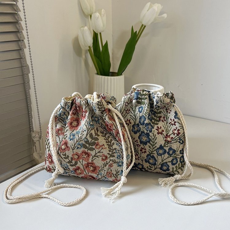 Exotic Drawstring Bucket Bag Embroidered Crossbody Bag Coin Purse by ...