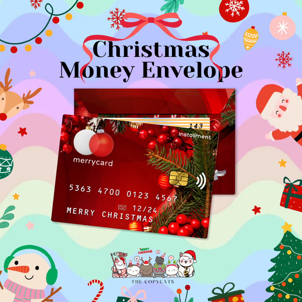 Christmas Money Envelope Thick Angpao ATM Style 150gsm thick Unique ...