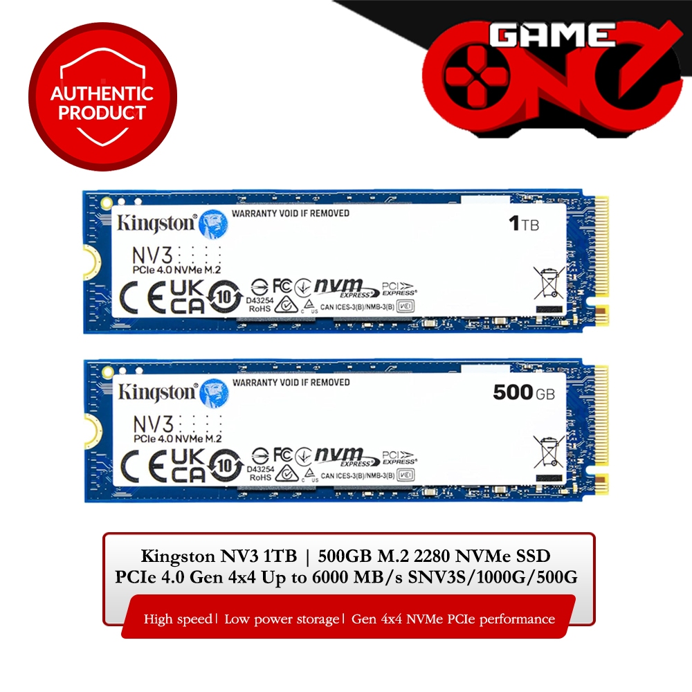 Kingston NV3 1TB | 500GB M.2 2280 NVMe SSD PCIe 4.0 Gen 4x4 Up to 6000 ...