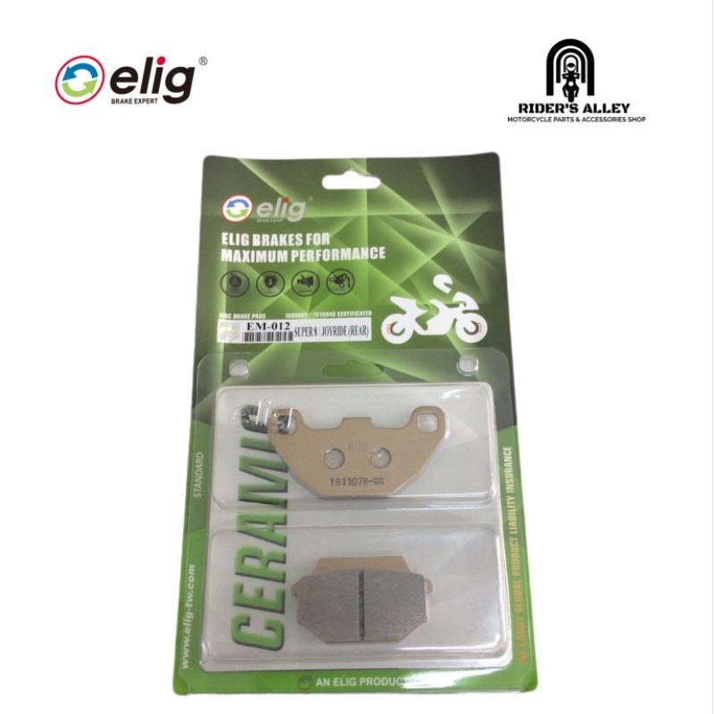 Elig Ceramic Brake Pad (SYM JOYRIDE REAR/KYMCO SUPER 8 FRONT) | Shopee Philippines