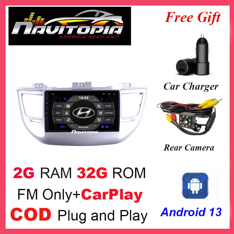 NAVITOPIA Android 14 2G RAM 32G ROM Car Head Unit with Panel for ...