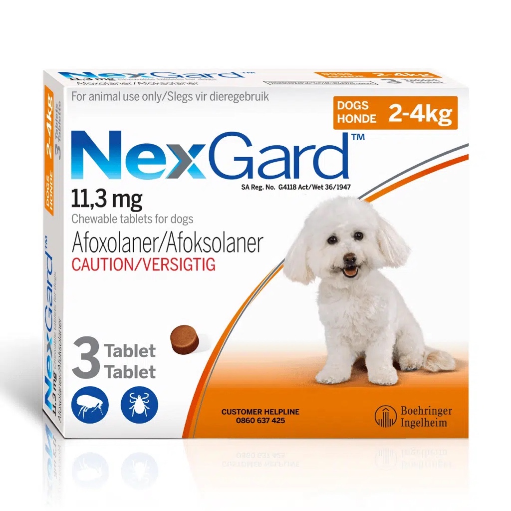 Nexgard Afoxolaner Chewable Tablets for Dogs 2-4kg 3tablets | Shopee ...