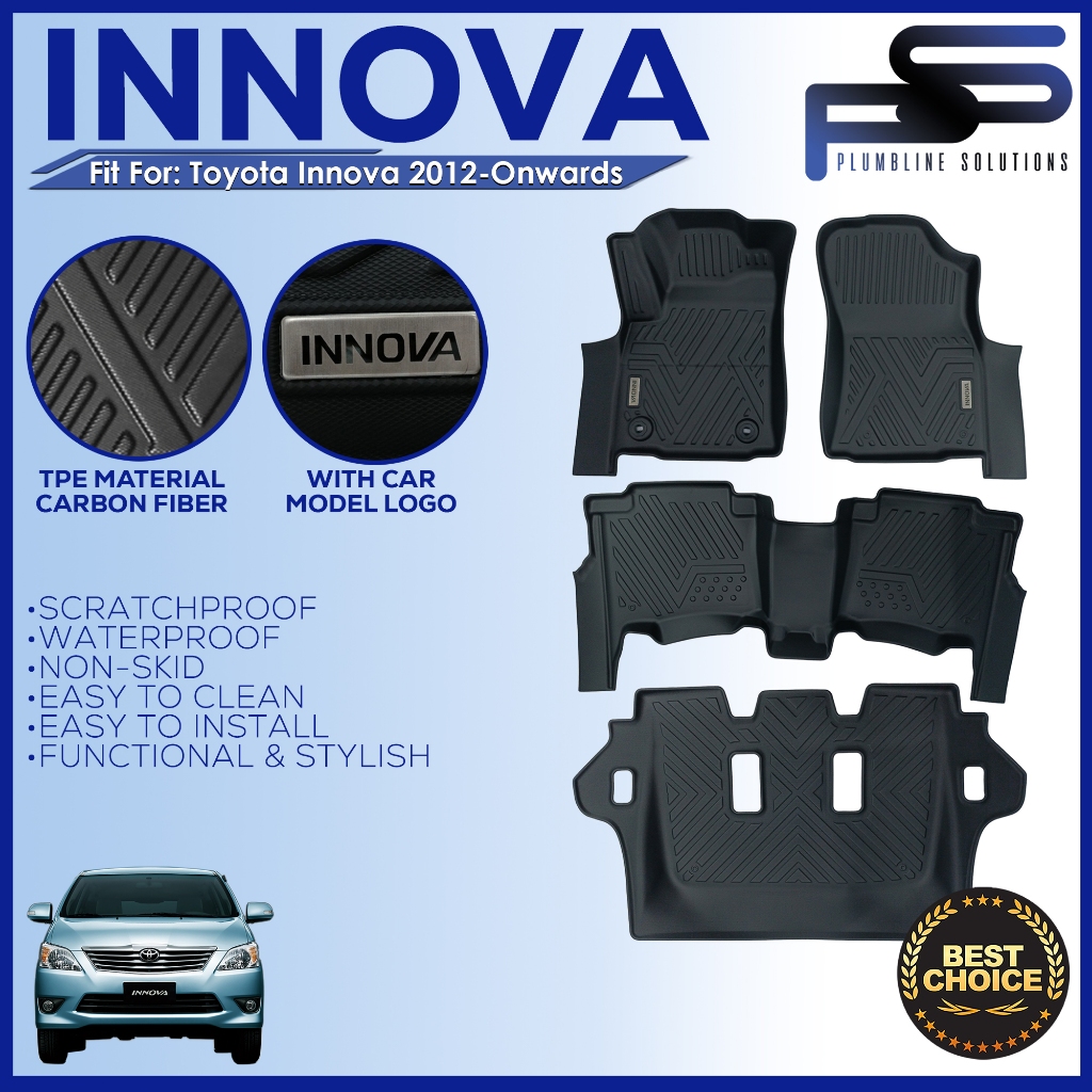 TPE Deep Dish Matting for Toyota Innova 2016 - Onwards High Quality 2 ...