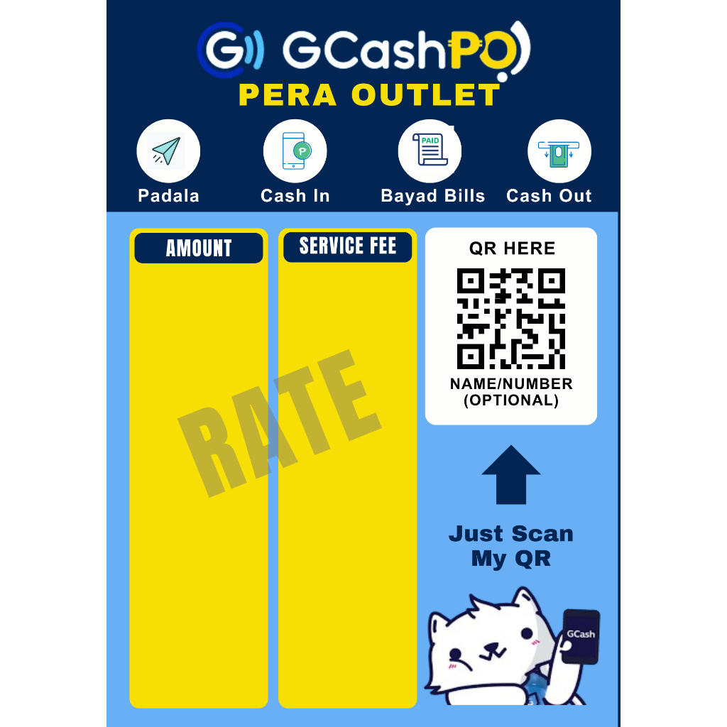 Gcash Pera Outlet Signage Laminated/pvc/Sintra!! | Shopee Philippines