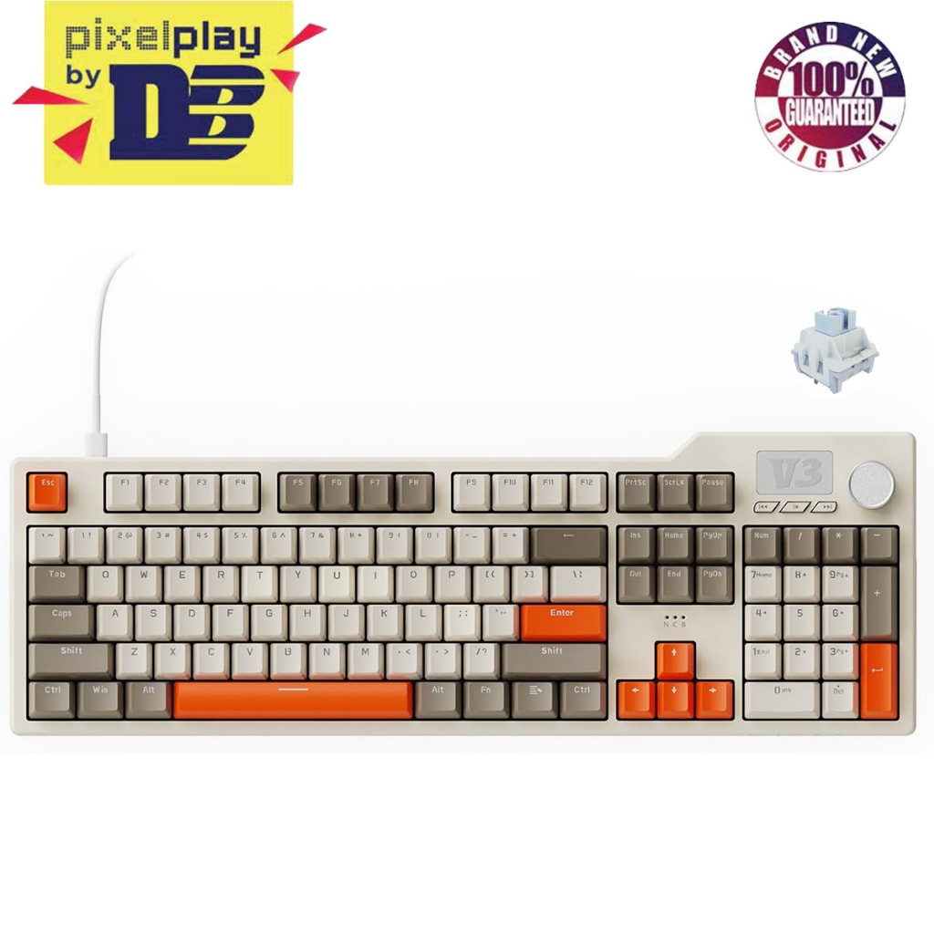 Ajazz AK35I V3 Wired 100% 104-Keys Gasket-mounted Hot Swappable ...