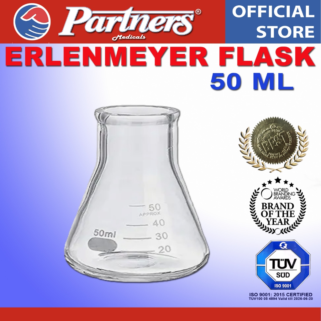 Partners Erlenmeyer Flask 50 ML - Glass (1 Piece) | Shopee Philippines