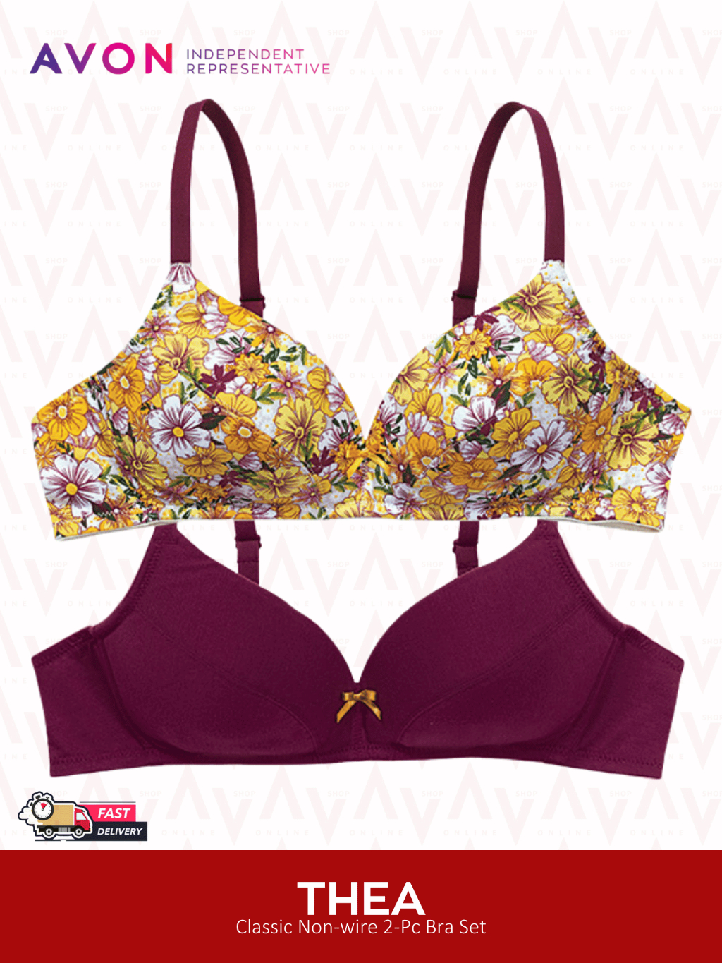 Avon Thea 2pc Non-wire Classic Bra Set (Sera, Carol, Alora) | Shopee ...