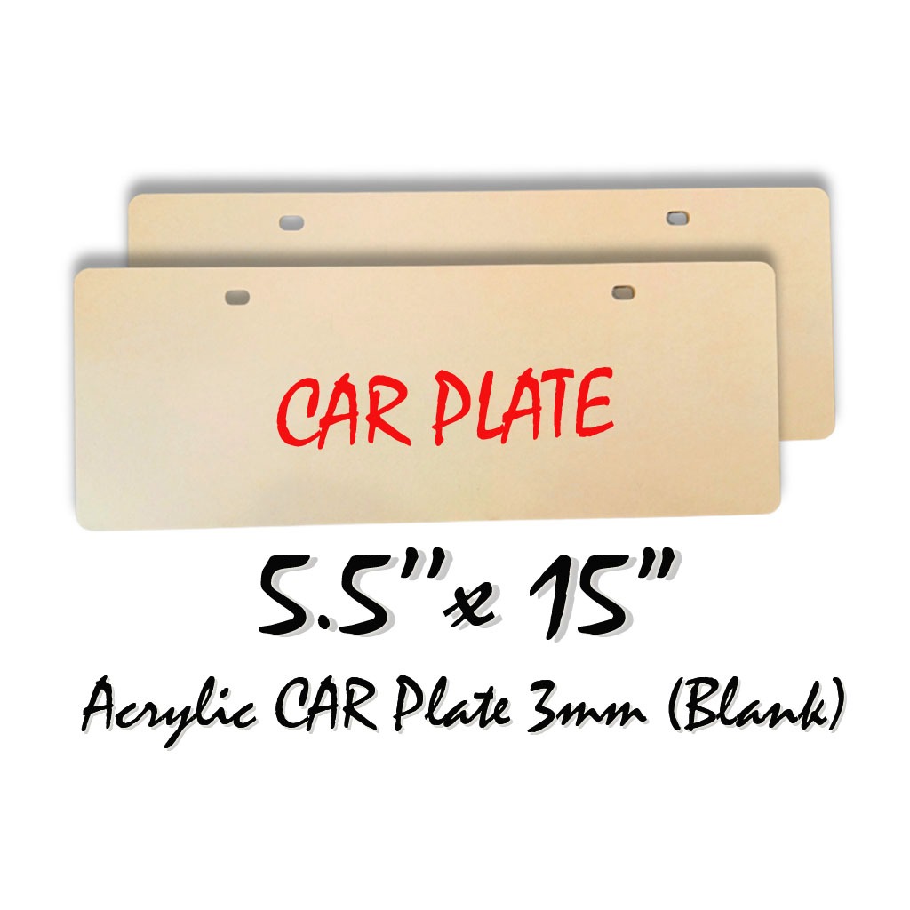 Acrylic CAR Plate Blank , Acrylic Plate, Blank Plate Clear ...