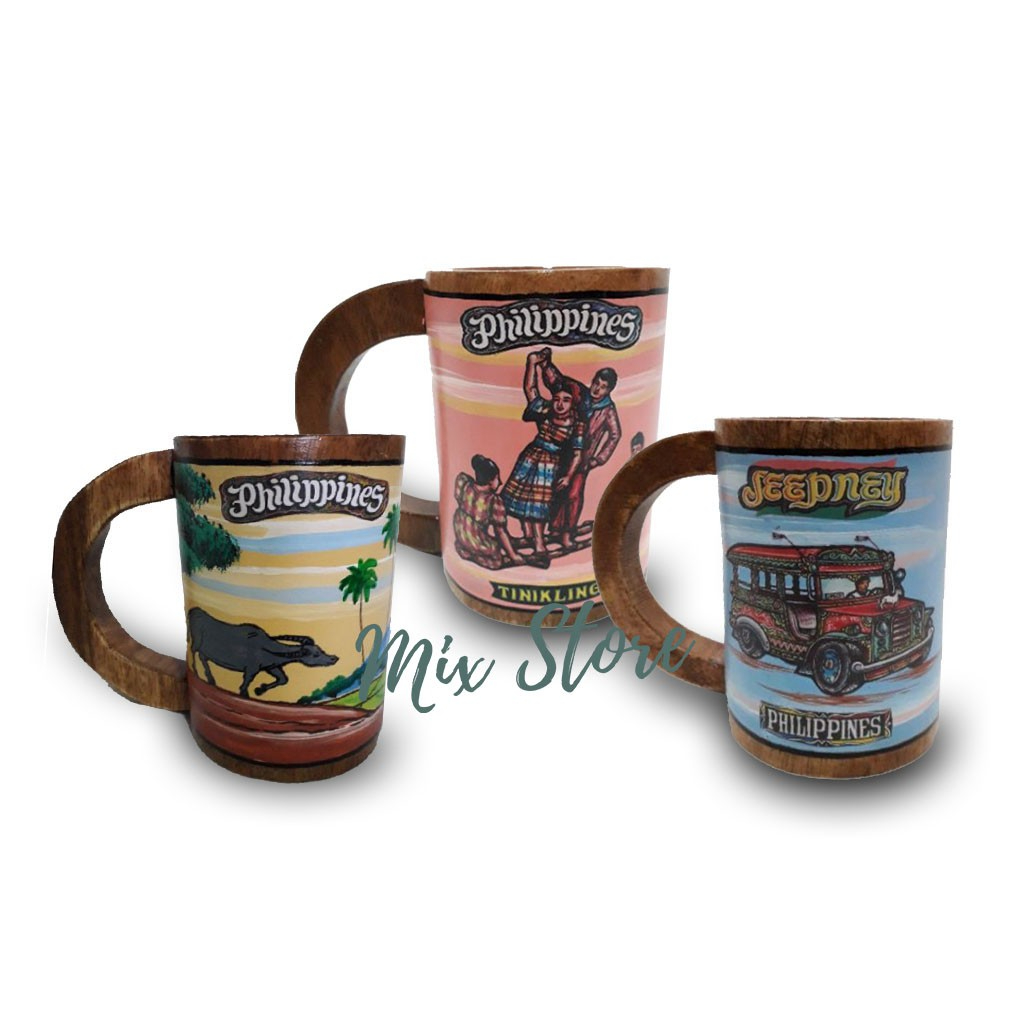 Wooden Mug Hand Painted Philippine Made Collectible Philippines ...