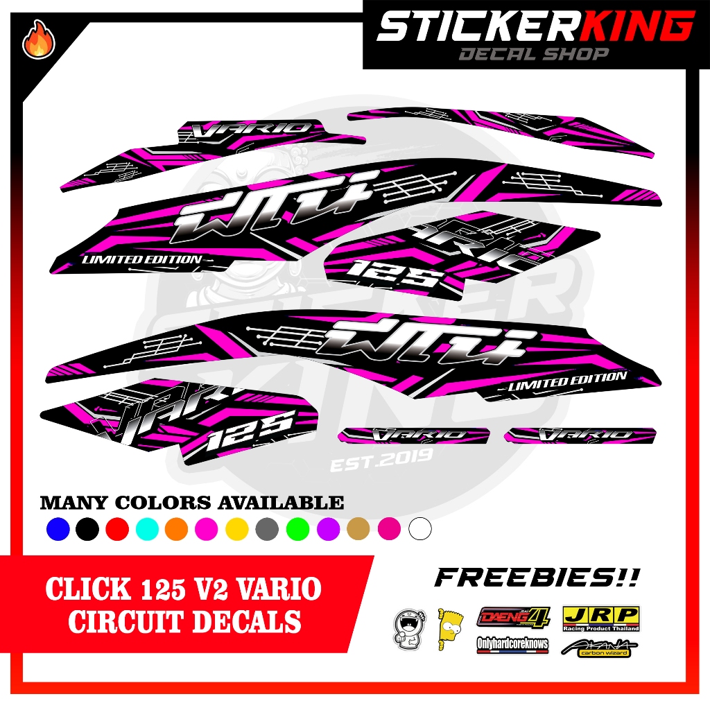 Click 125i V2 Vario Circuit Decals with Freebies Stickers Thailand Indo ...