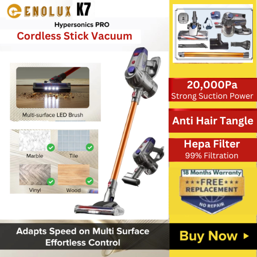 Enolux Vacuum Cleaner K7 PRO Vacuum Cordless FREE dust mite High Power ...