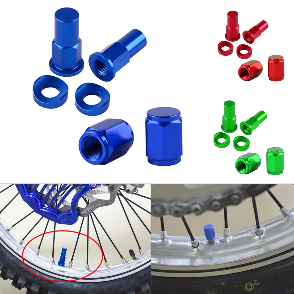 CNC Valve Cap Dirt Bike Rim Lock Nuts Bolts Spacer Universal Pit ...
