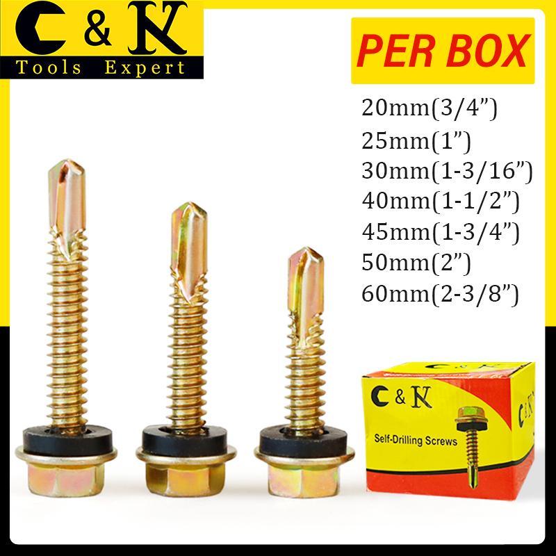C&K Tex Screw For Metal Per Box 20mm, 25mm, 30mm, 40mm, 45mm, 50mm, 60mm 3/4" 2" Self Drilling ...
