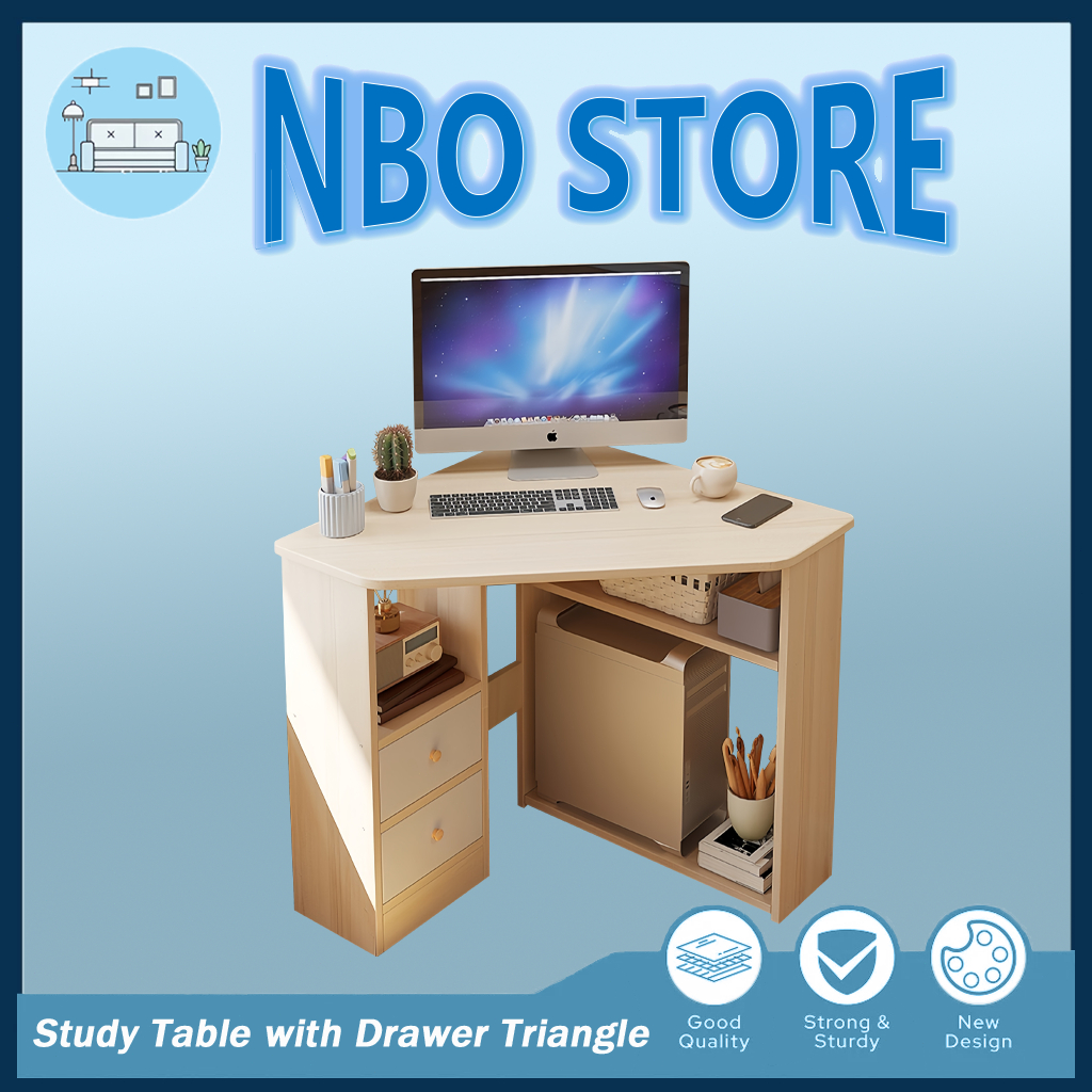 NBO STORE Study Table with Drawer Triangle Computer Table Study Desk ...