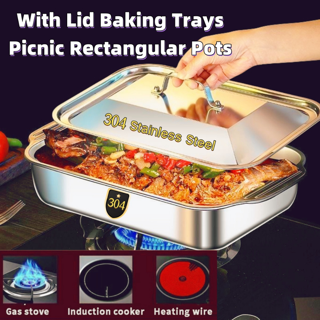 304 Stainless Steel Baking Trays with Lid Marvin Agustin Food Tray ...