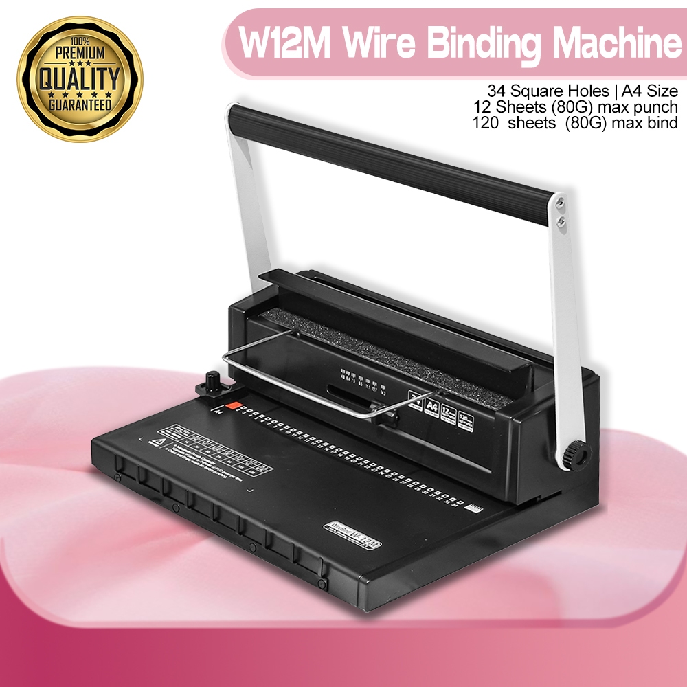 Q-W12M Wire Binding Machine 3:1 Pitch Double Loop Wire Binder Machine A4 Size | Shopee Philippines