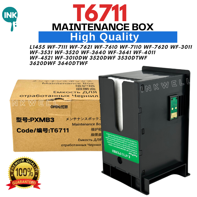 Maintenance Box T6711 T671100 for Epson L1455 E6711 WF-7111 waste ink ...