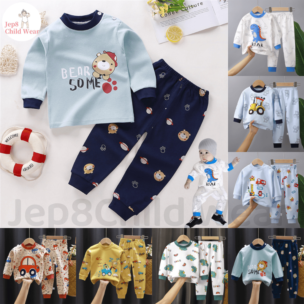 Baby Terno Pajamas Set Cartoon Long Sleeve Sleepwear For Kid NEW Design ...