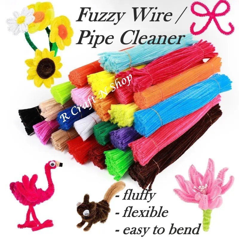 10pcs Fuzzy Wire DIY Craft Fluffy Pipe Cleaner Crafts Christmas Twist ...