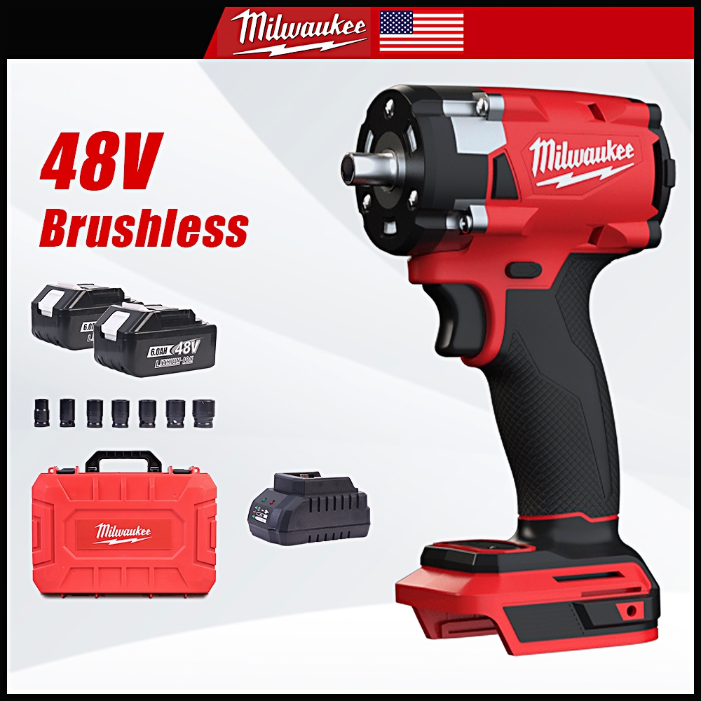 Milwaukee 48v Electric Impact Wrench Cordless Brushless Ratchet Driver ...