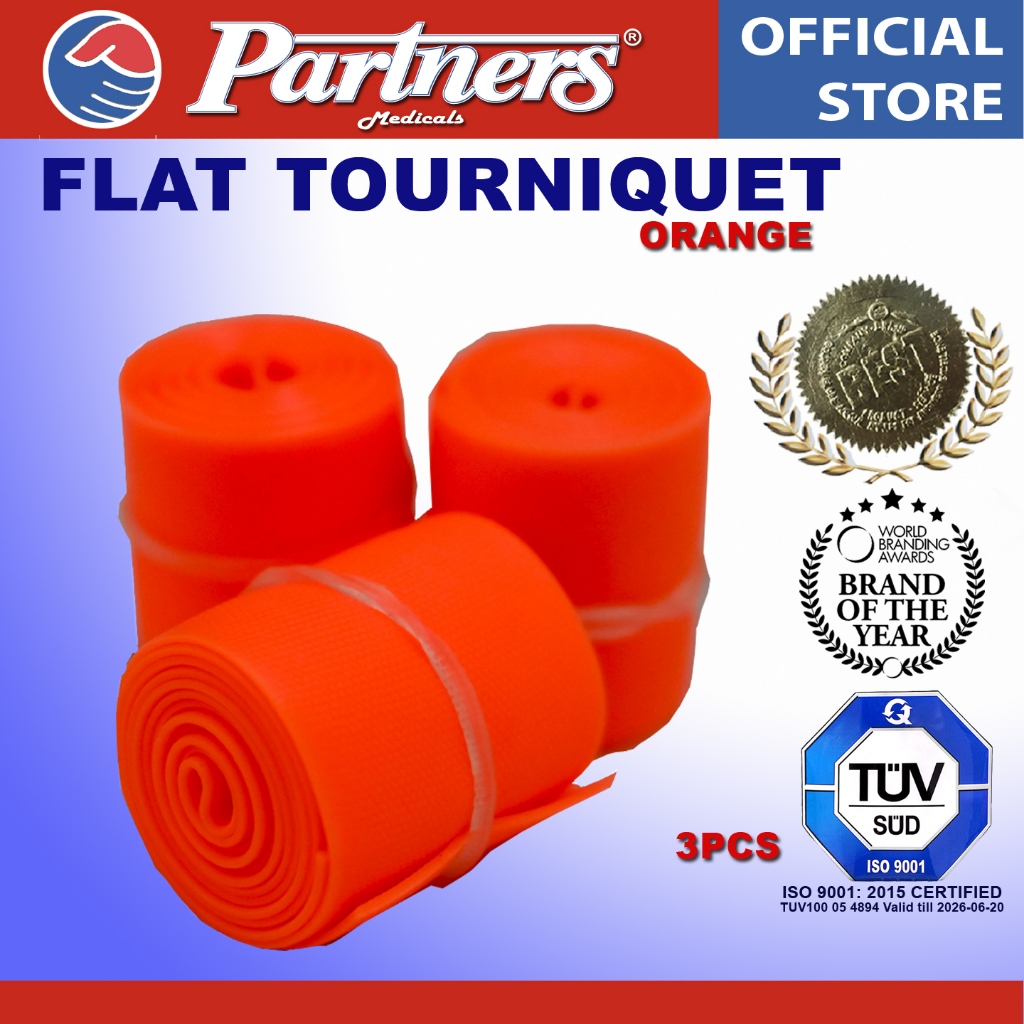 Partners Rubber Flat Tourniquet 3 Pieces (Orange) | Shopee Philippines