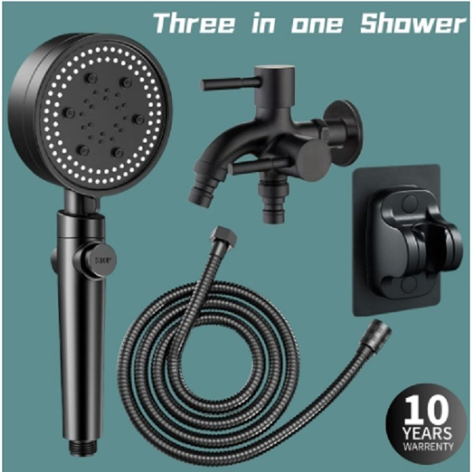 3 in 1 Shower Head Set 5-speed Booster Shower with Hose Portable ...